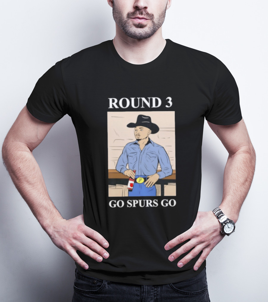 Go Spurs Go Cowboy Round 3 Spurs Playoff Spirit T-Shirt