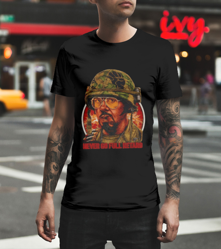 Kirk Lazarus Tropic Thunder Never Go Full Retard T-Shirt