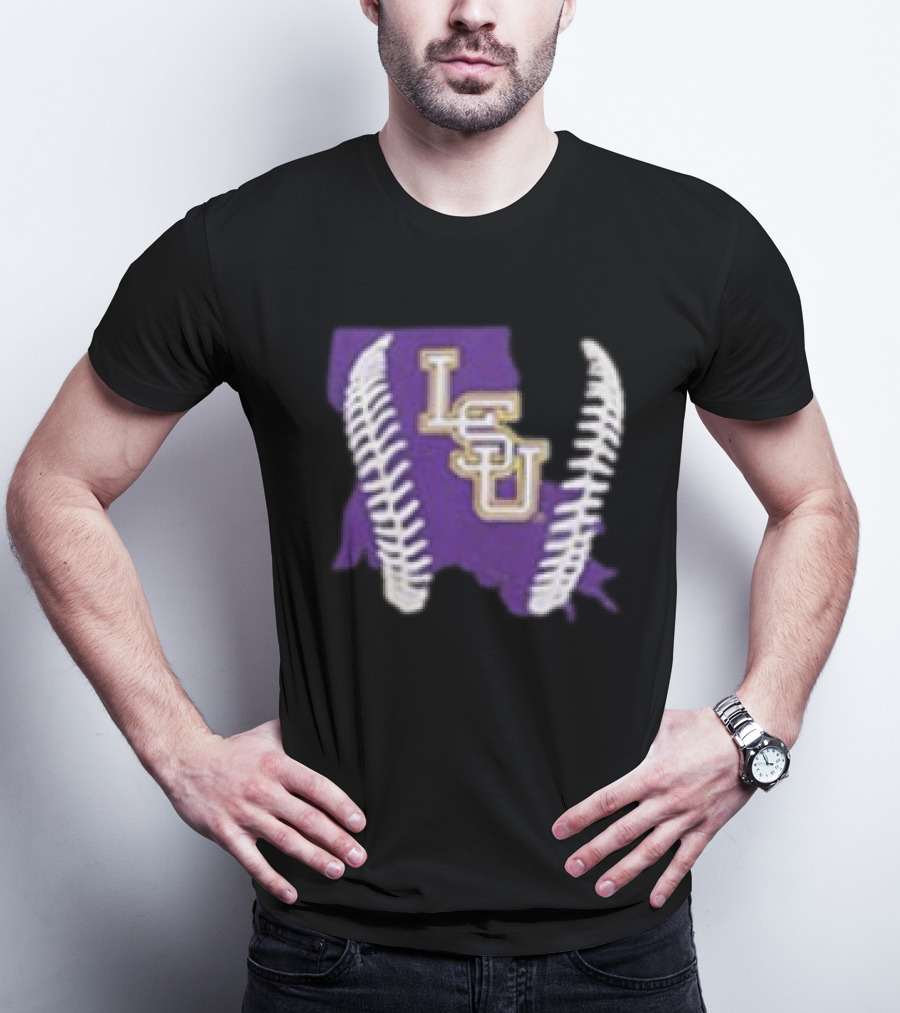 LSU Tigers 2026 Purple Baseball LSU Shape T-Shirt