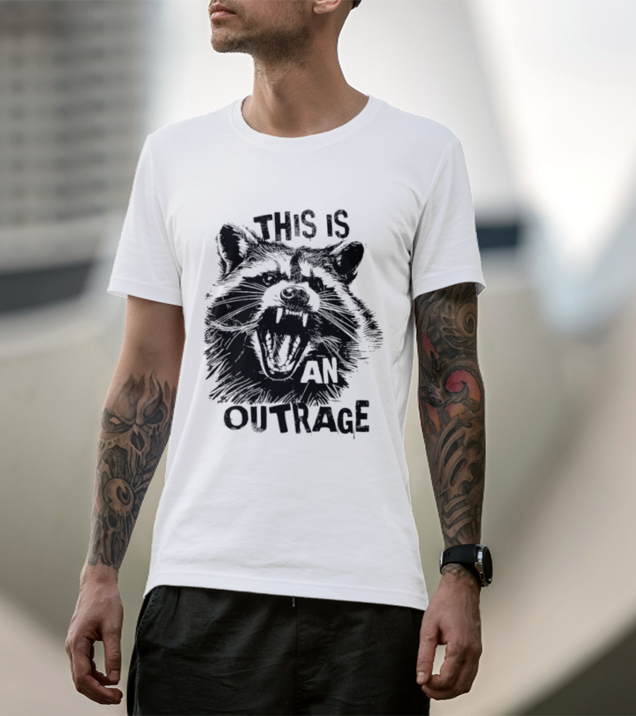This Is An Outrage Angry Raccoon T-Shirt