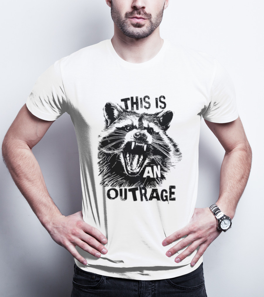 This Is An Outrage Angry Raccoon T-Shirt