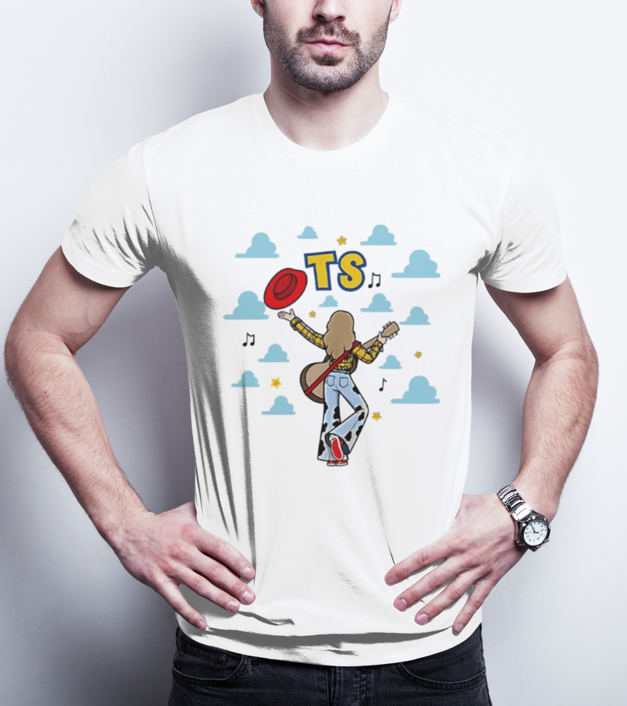 TS Toy Story 5 New Song Clouds Guitar And Red Hat T-Shirt