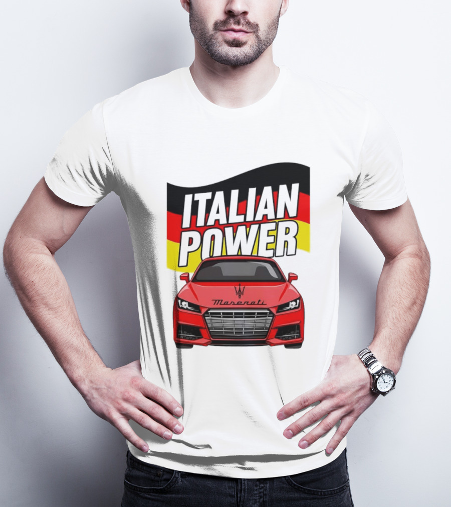 Maserati Italian Power German Flag Car T-Shirt