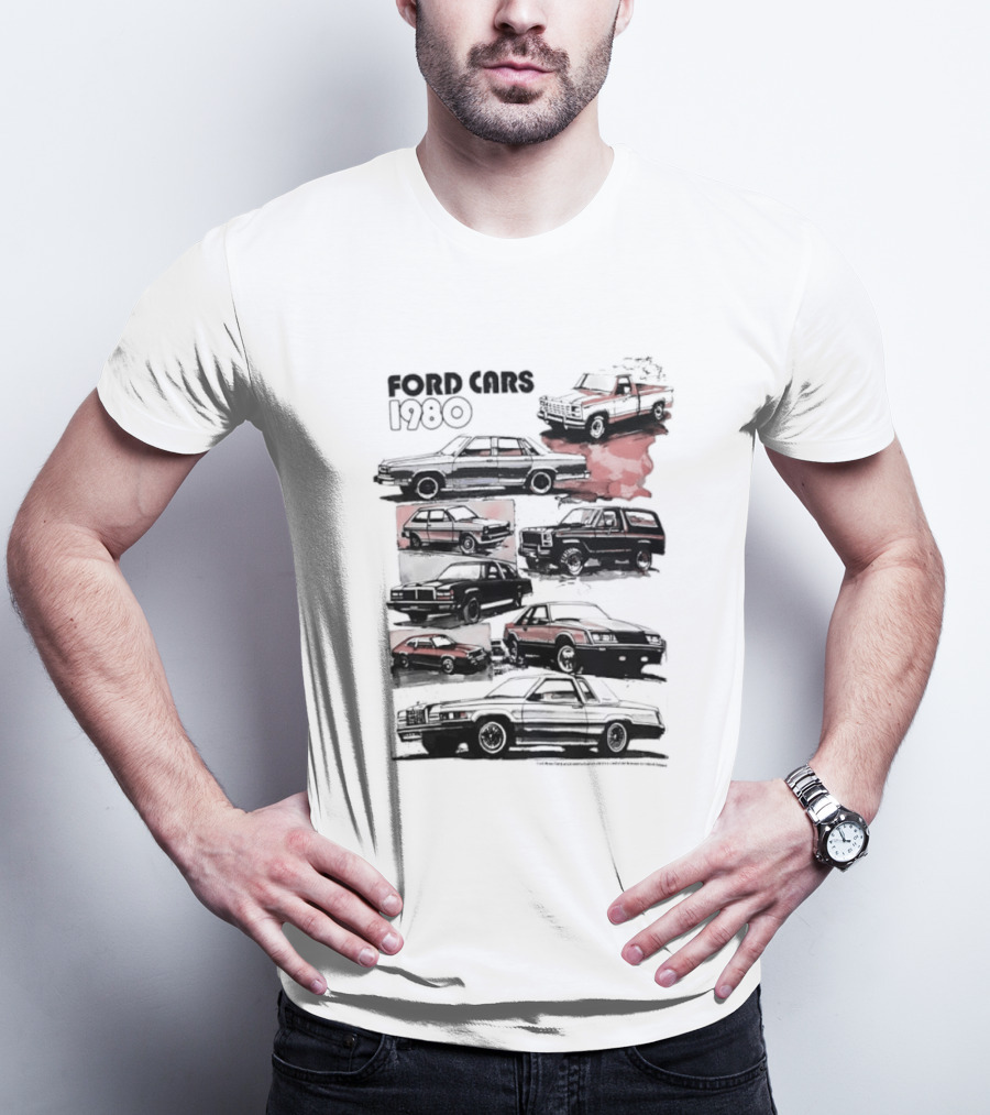 Ford Cars 1980 F Series Bronco Mustang Thunderbird Classic Collection T-Shirt