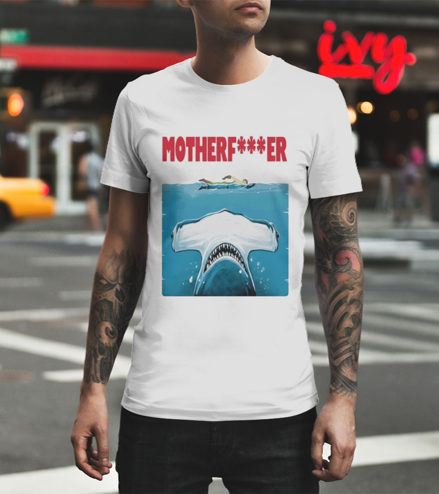 Samuel L Jackson Motherfucker Hammerhead Shark Jaws T-Shirt