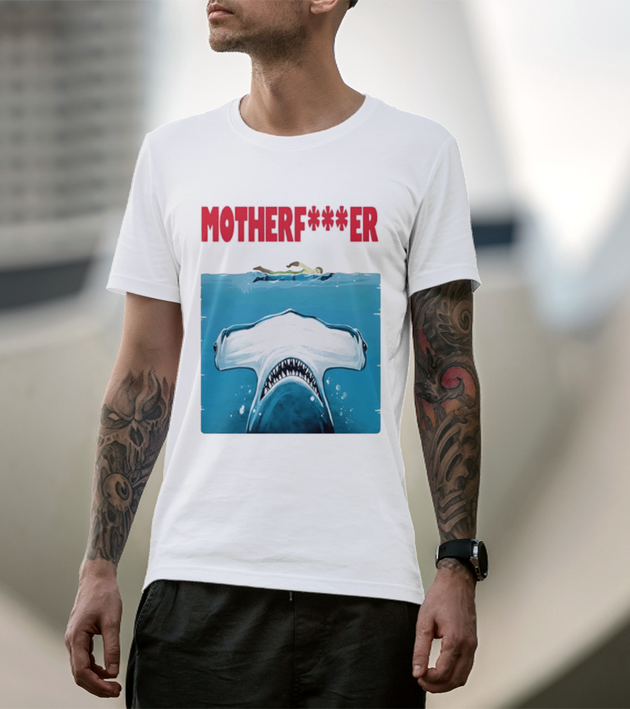 Samuel L Jackson Motherfucker Hammerhead Shark Jaws T-Shirt