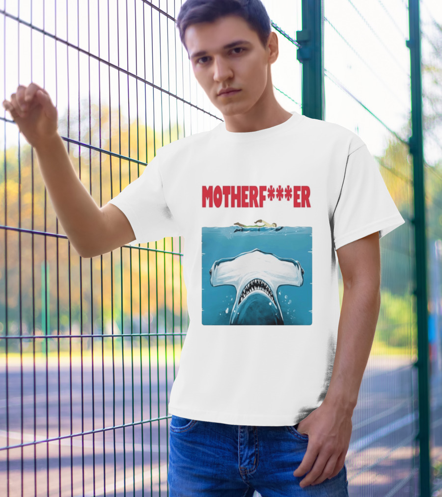 Samuel L Jackson Motherfucker Hammerhead Shark Jaws T-Shirt