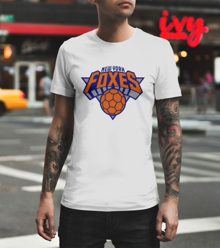 New York Foxes Basketball Soccer Emblem Hybrid T-Shirt