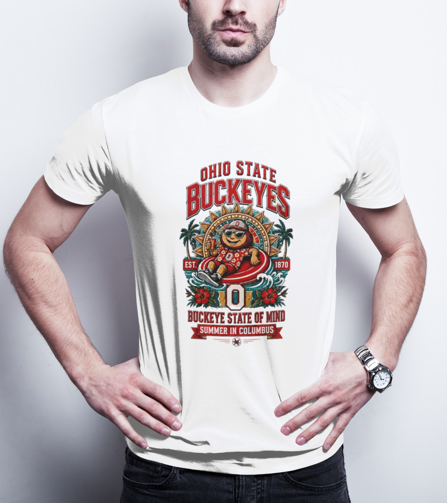 Ohio State Buckeyes Buckeye State Of Mind Summer In Columbus Est 1870 T-Shirt