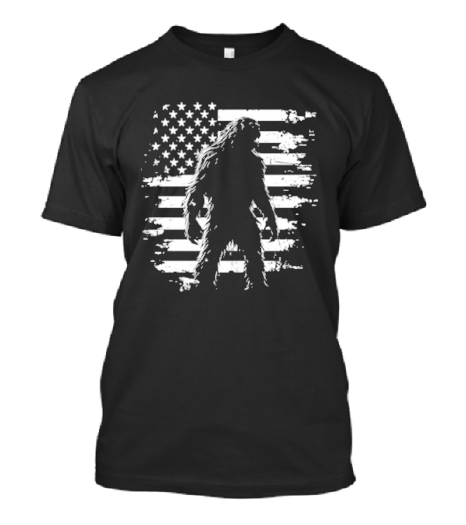 Bigfoot Sasquatch American Flag Independence Day Stars And Stripes T-Shirt
