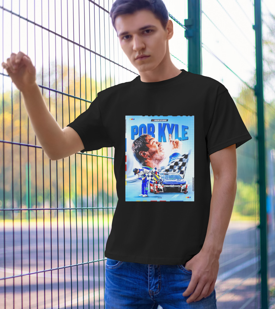 Nascar Cup Series Por Kyle 2026 Racing Celebration With Checkered Flag And Race Car T-Shirt