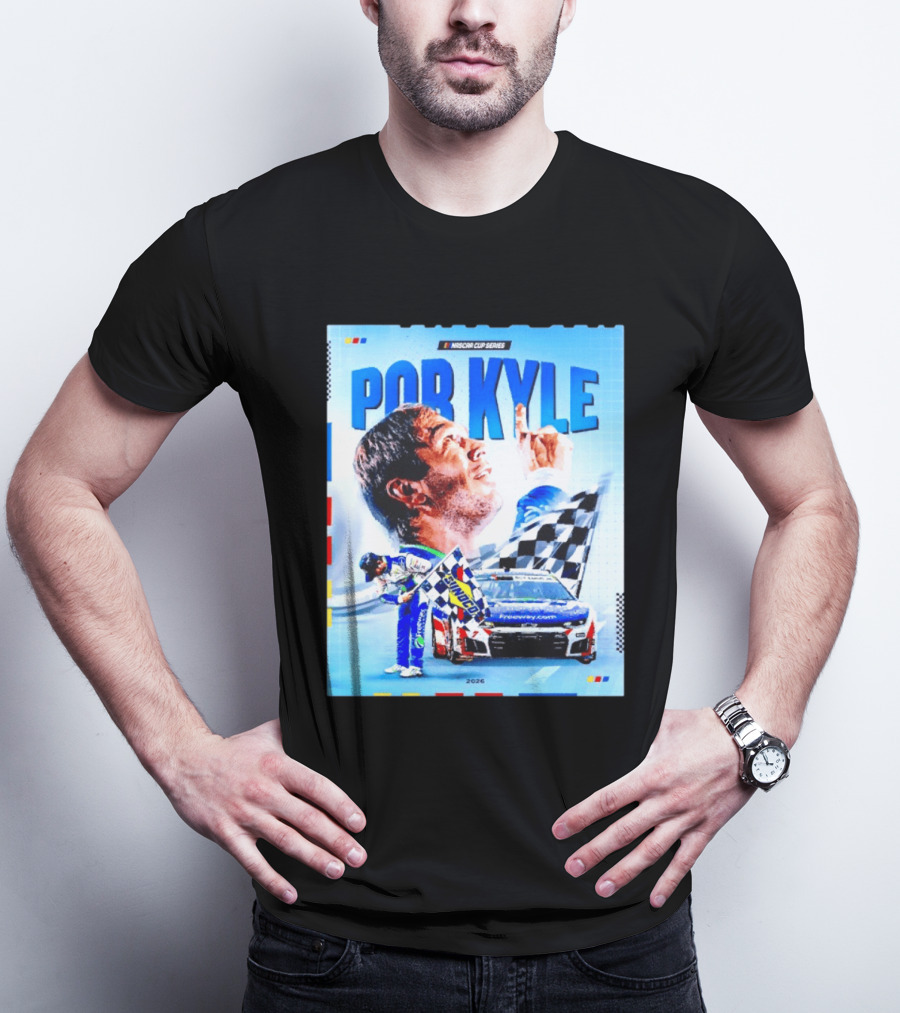 Nascar Cup Series Por Kyle 2026 Racing Celebration With Checkered Flag And Race Car T-Shirt