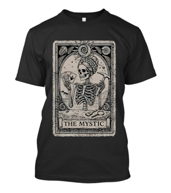 The Mystic Skeleton Tarot Card Fossil Digging Paleontology T-Shirt