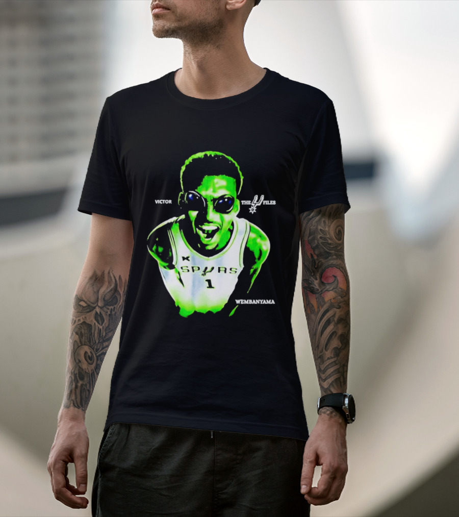 Victor Wembanyama Spurs X Files Number 1 Basketball Alien Concept T-Shirt
