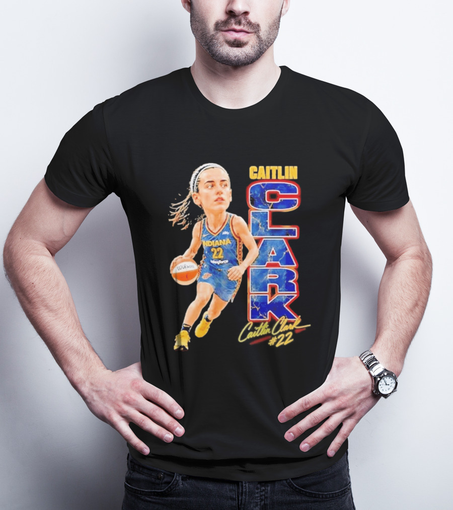 WNBA Indiana Fever Caitlin Clark 22 Basketball Caricature T-Shirt