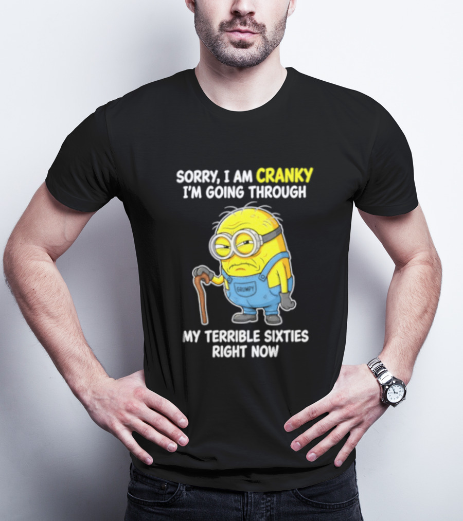 Minion Sorry I Am Cranky Going Through My Terrible Sixties Right Now T-Shirt