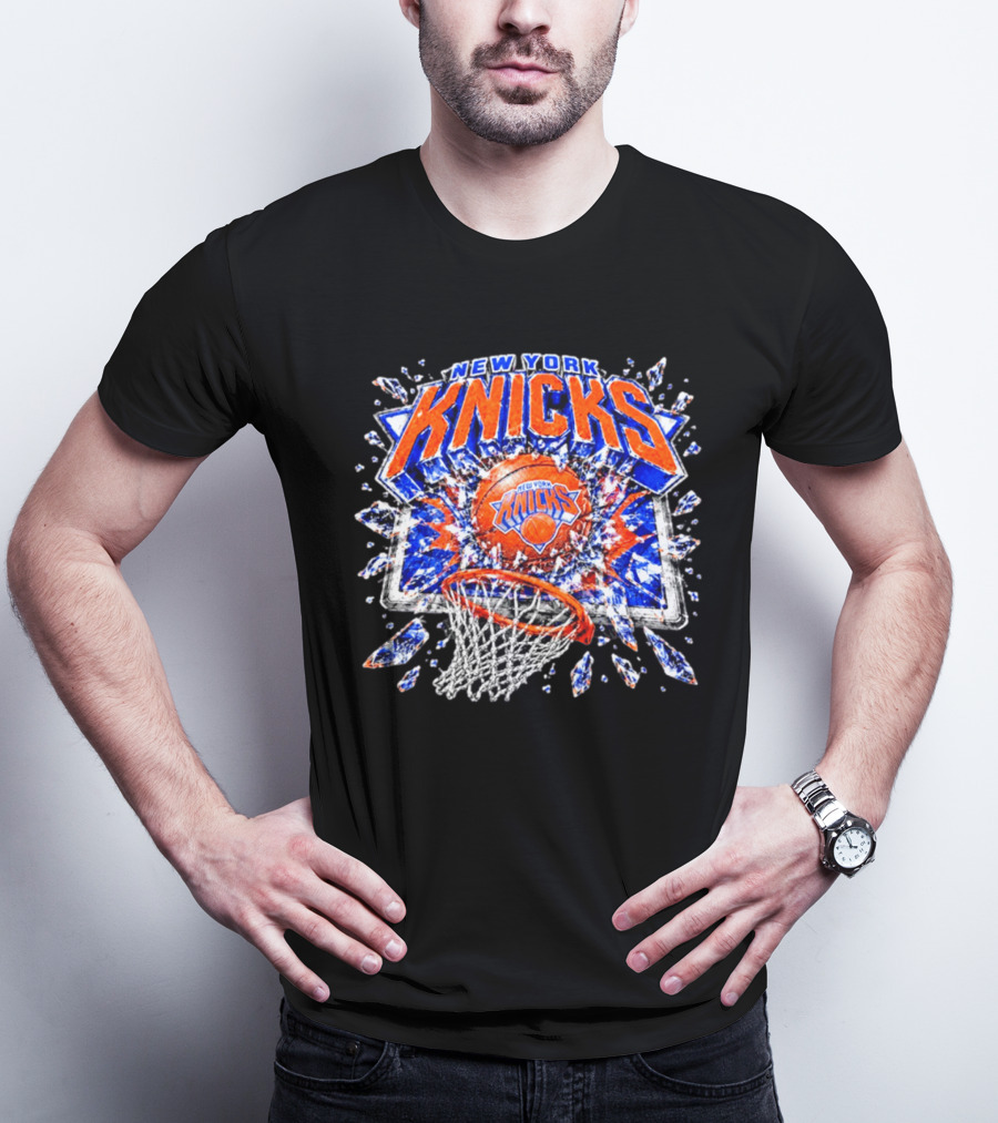New York Knicks Basketball NBA Backboard Breakthrough T-Shirt
