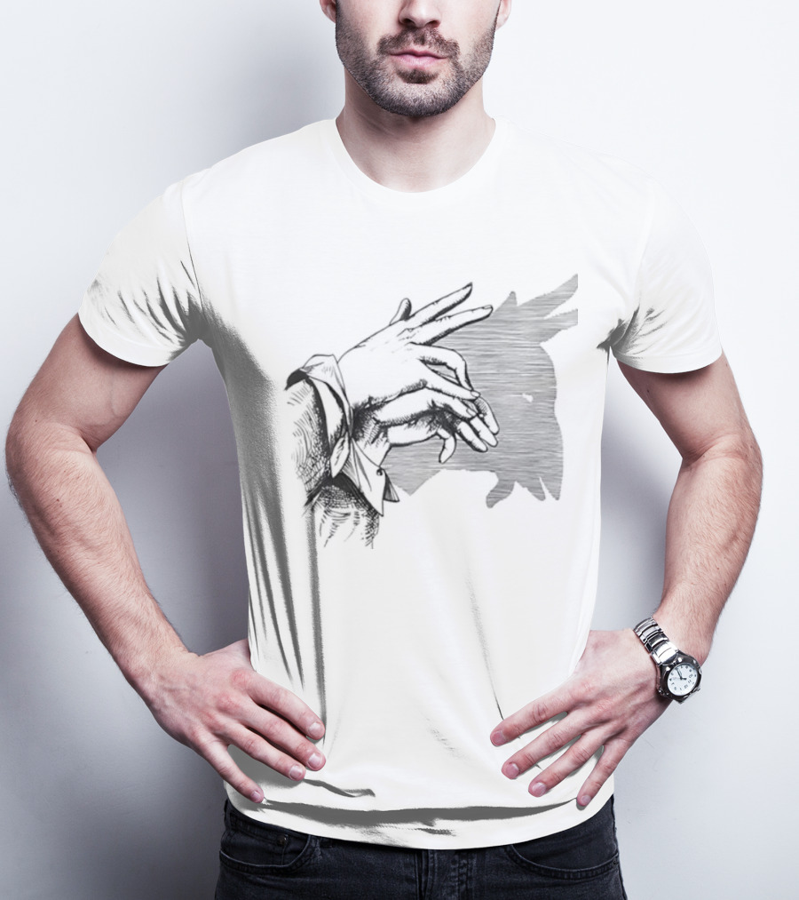 Goat Shadow Hand Puppet Optical Illusion T-Shirt