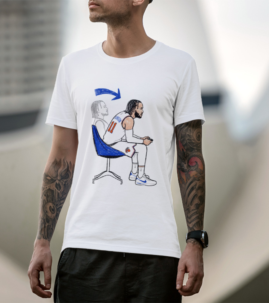 New York Knicks Jalen Brunson Gamer Posture Sketch NBA Player 11 Basketball T-Shirt