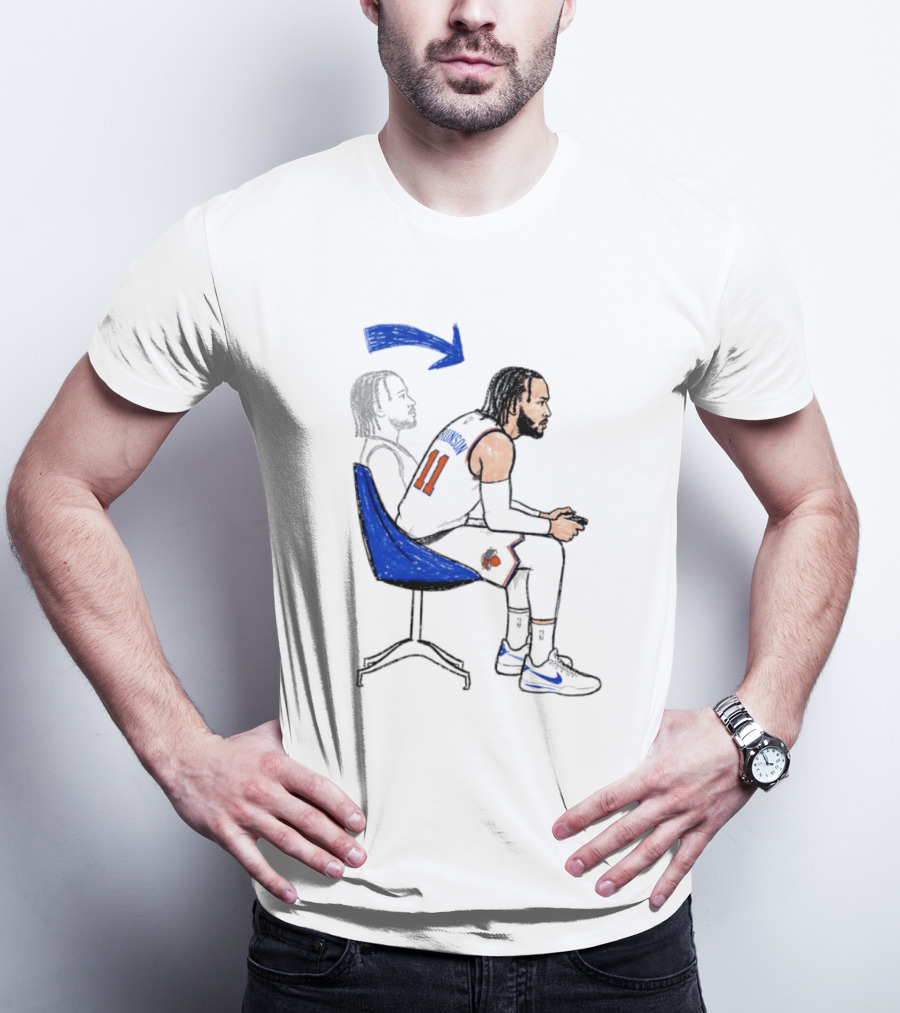 New York Knicks Jalen Brunson Gamer Posture Sketch NBA Player 11 Basketball T-Shirt