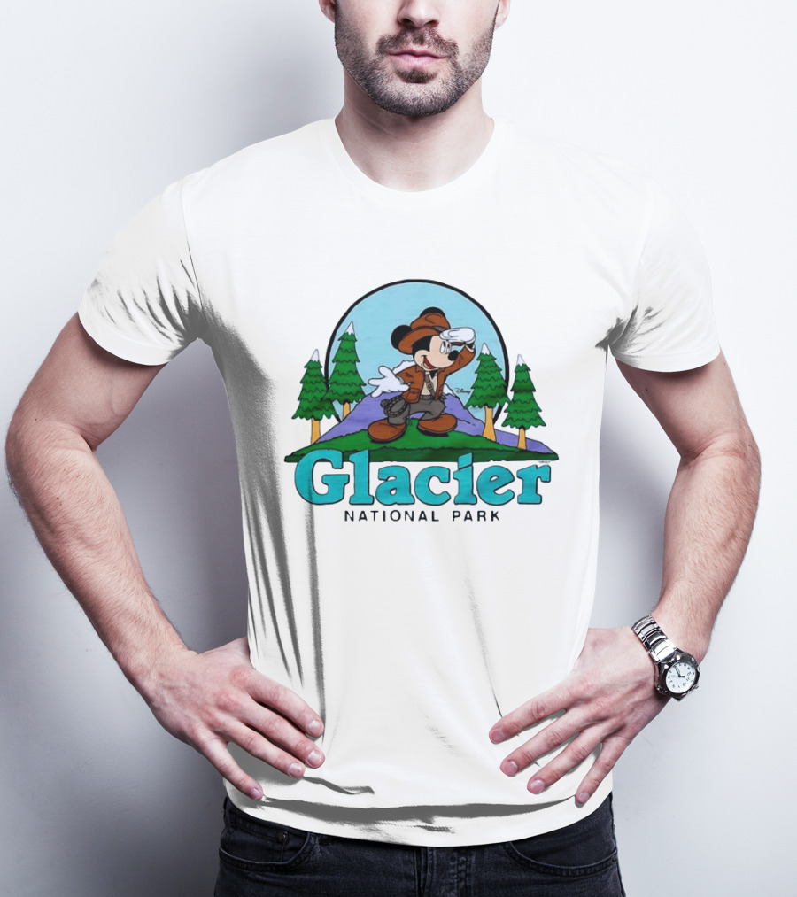 Mickey Mouse Explorer Glacier National Park Adventure T-Shirt