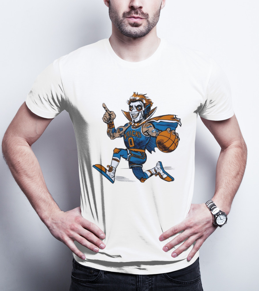 New York Knicks Dracula Vampire Basketball Comic T-Shirt
