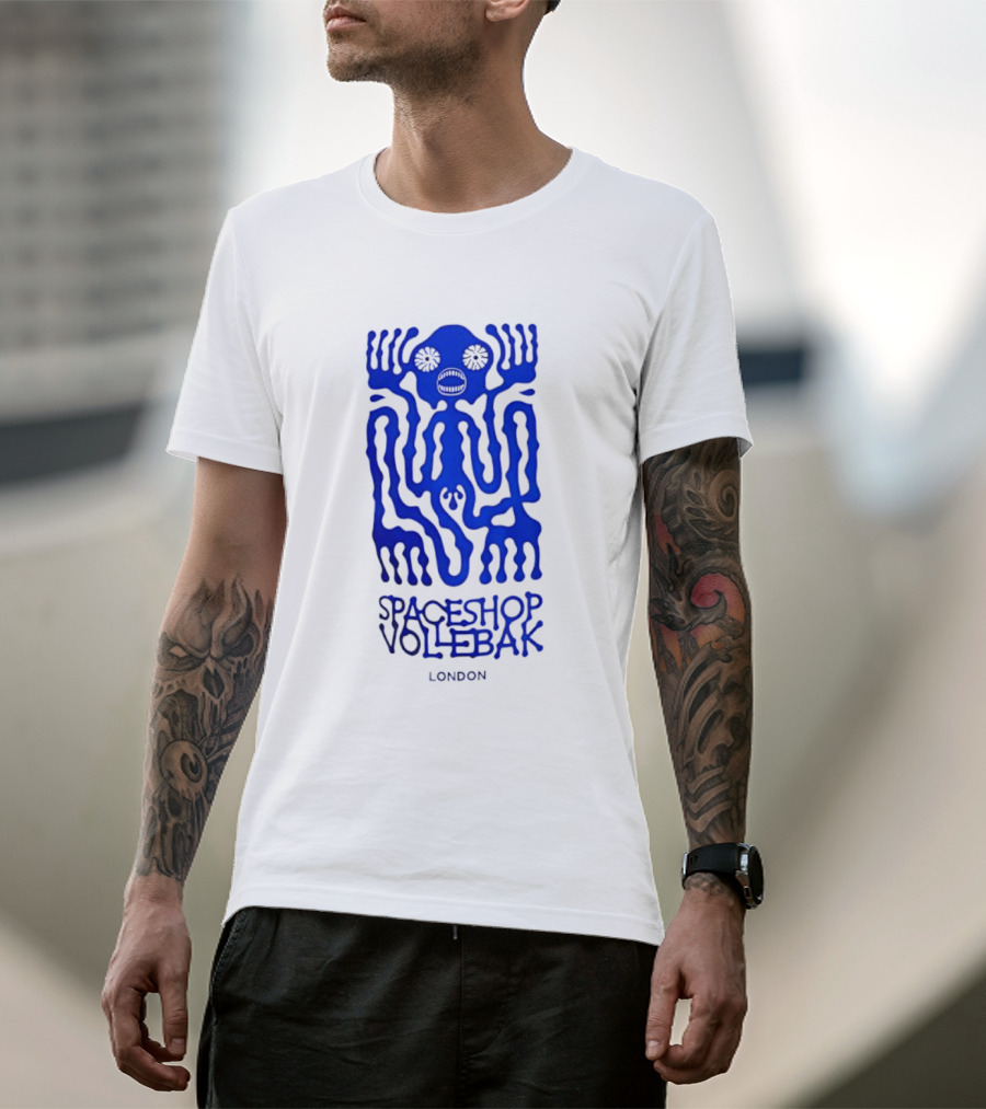 Spaceshop Vollebak London Psychedelic Blue Alien Figure T-Shirt