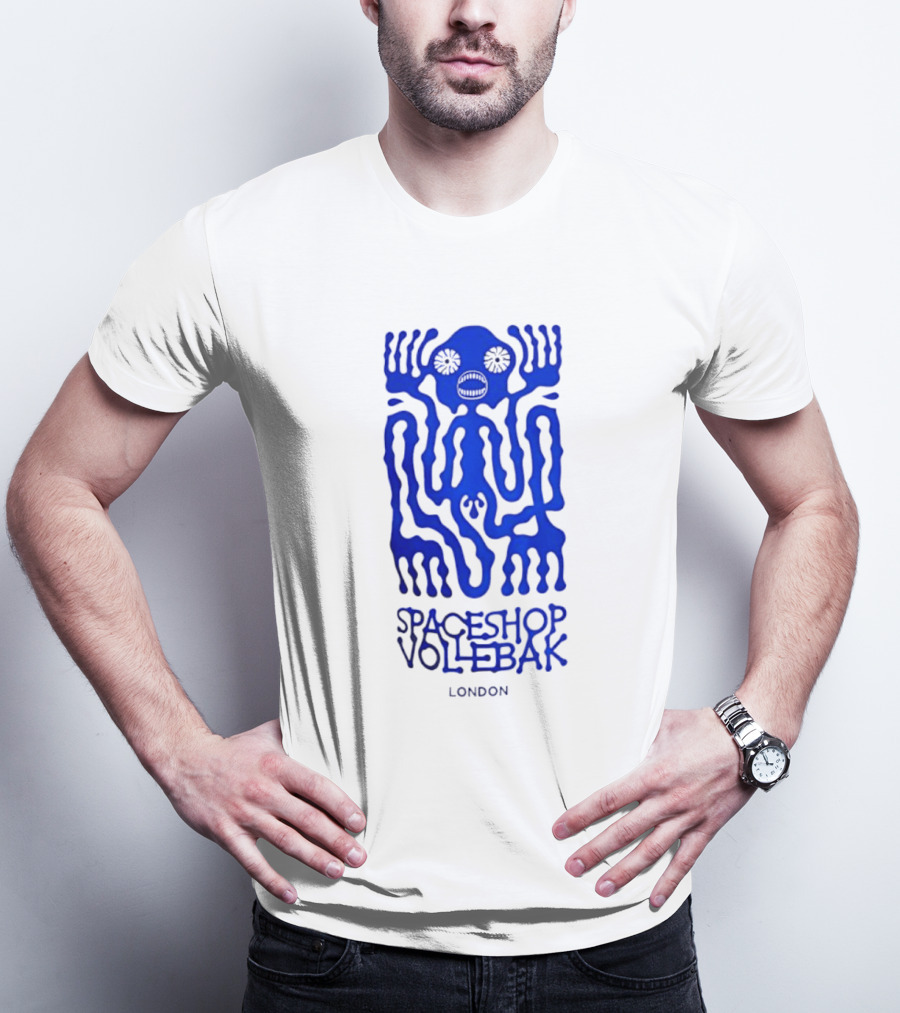 Spaceshop Vollebak London Psychedelic Blue Alien Figure T-Shirt