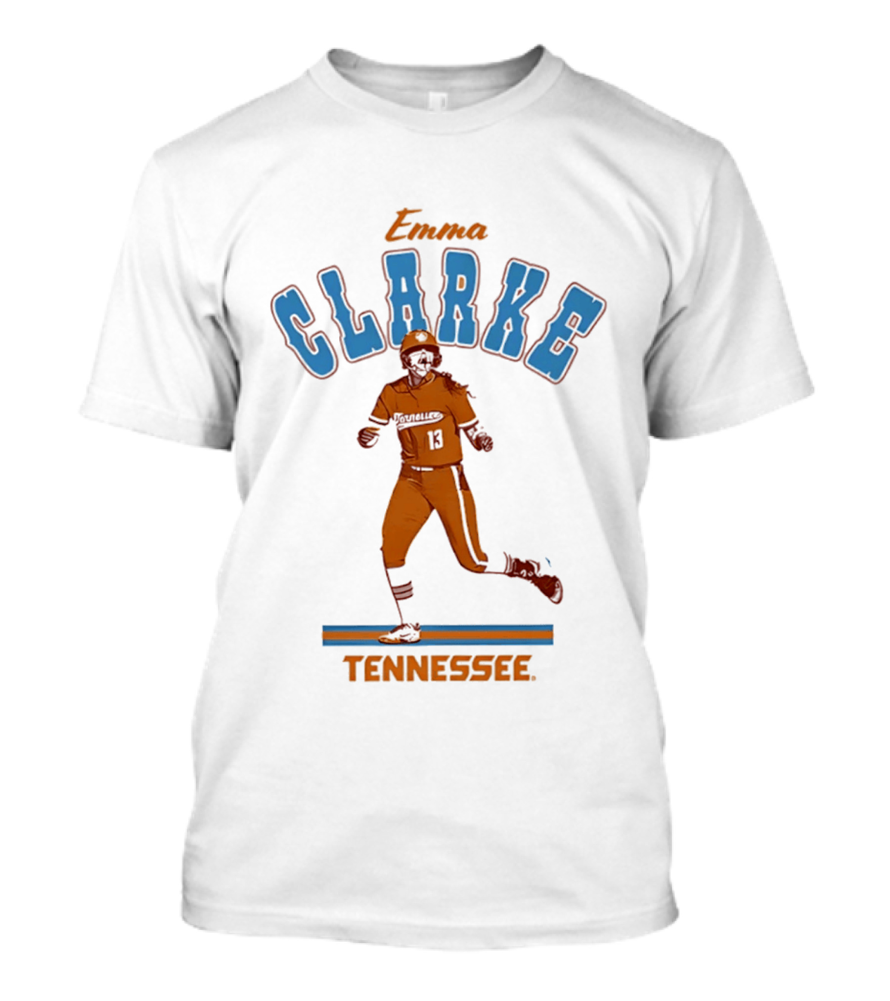 Tennessee Emma Clarke Running Pose Baseball Player T-Shirt