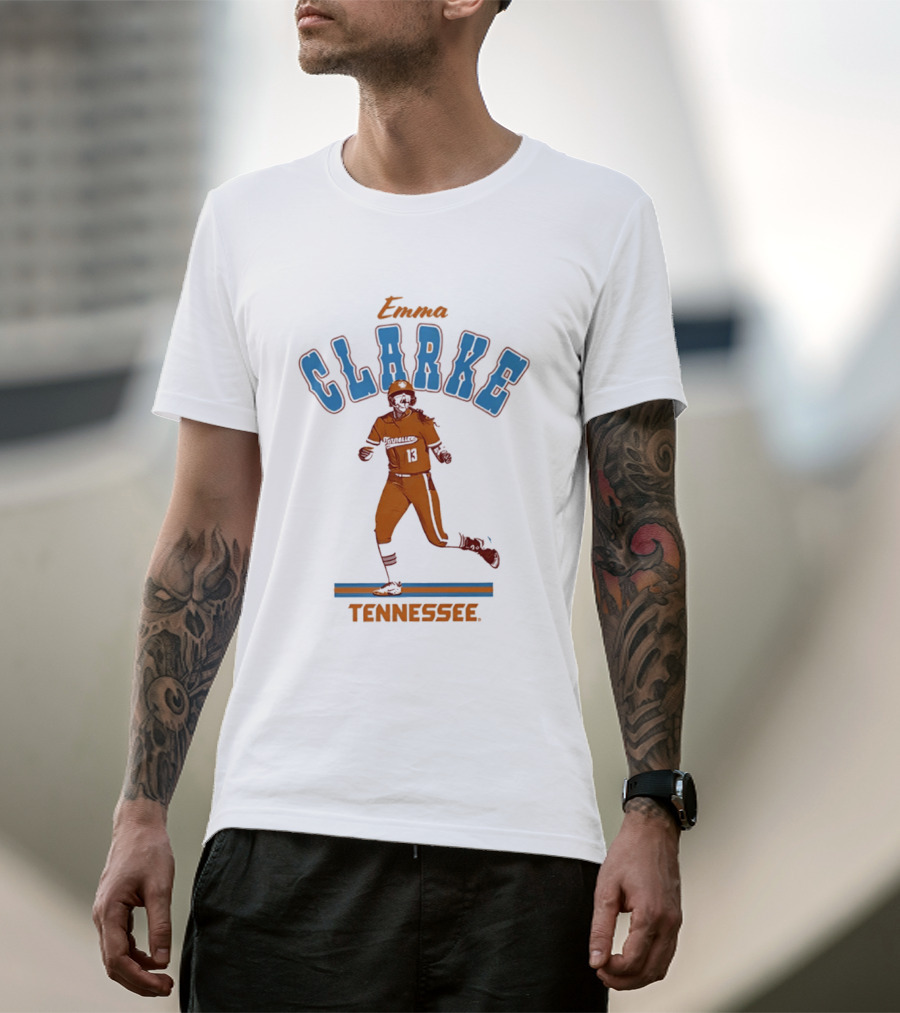 Tennessee Emma Clarke Running Pose Baseball Player T-Shirt