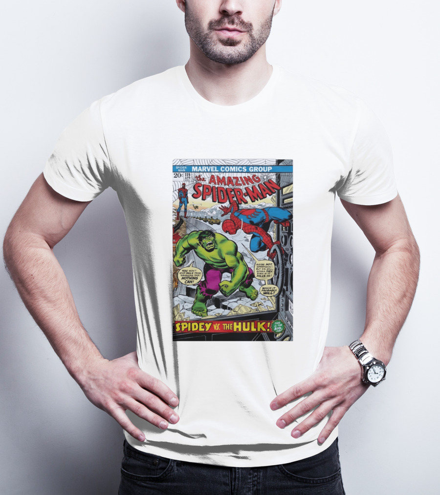 Marvel Comics Group The Amazing Spider Man 119 Spidey Vs The Hulk Comic Book Cover T-Shirt