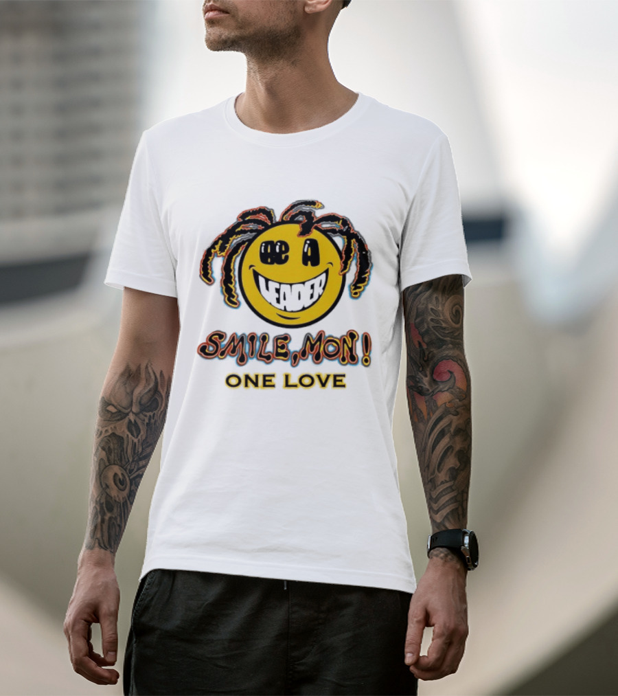 Be A Leader Smile Mon One Love Dreadlocks Emoji T-Shirt