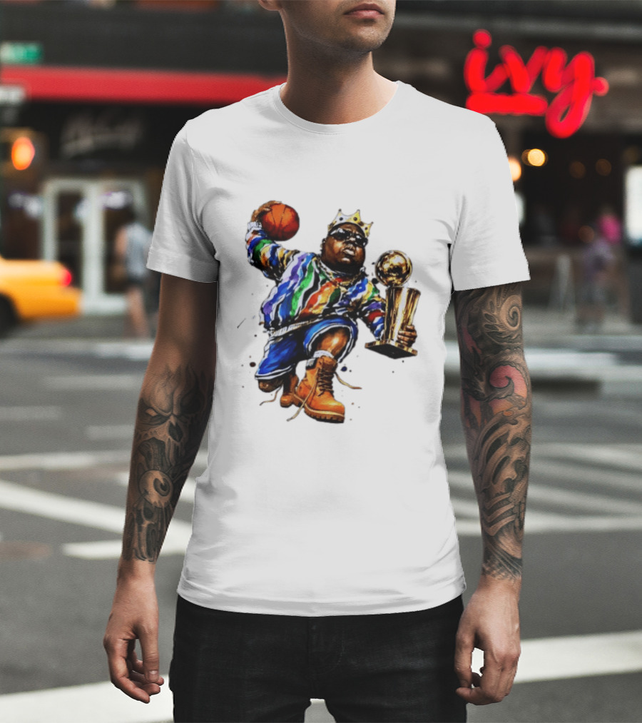 New York Knicks Basketball Biggie Smalls Crown Trophy T-Shirt
