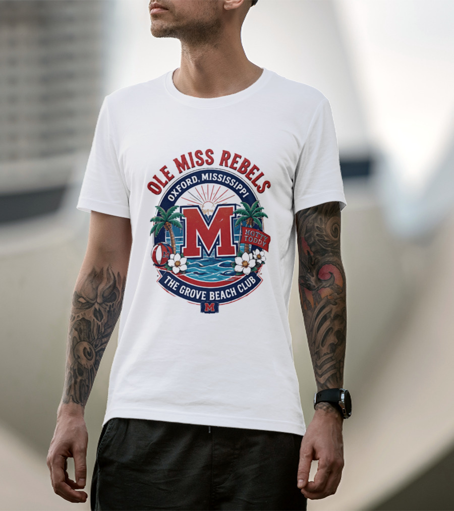 Ole Miss Rebels Oxford Mississippi The Grove Beach Club Hotty Toddy M T-Shirt
