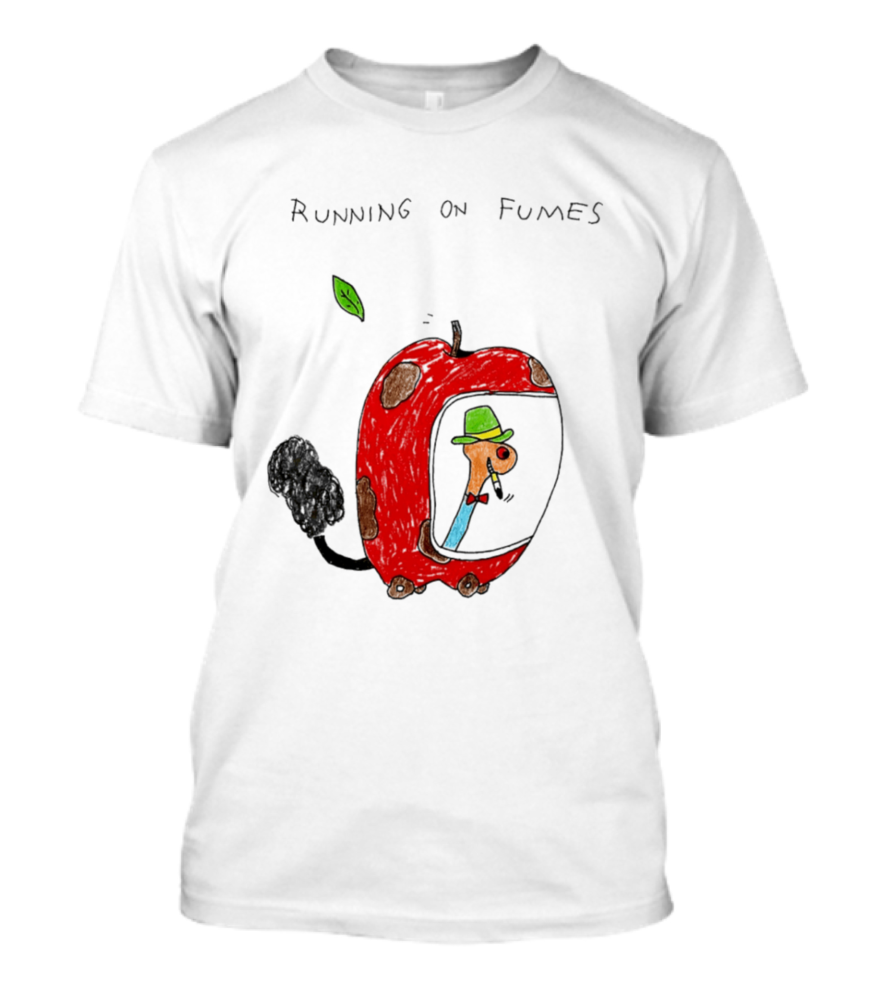 Running On Fumes Lowly Worm Apple Car T-Shirt