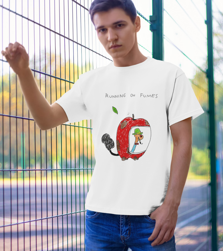 Running On Fumes Lowly Worm Apple Car T-Shirt