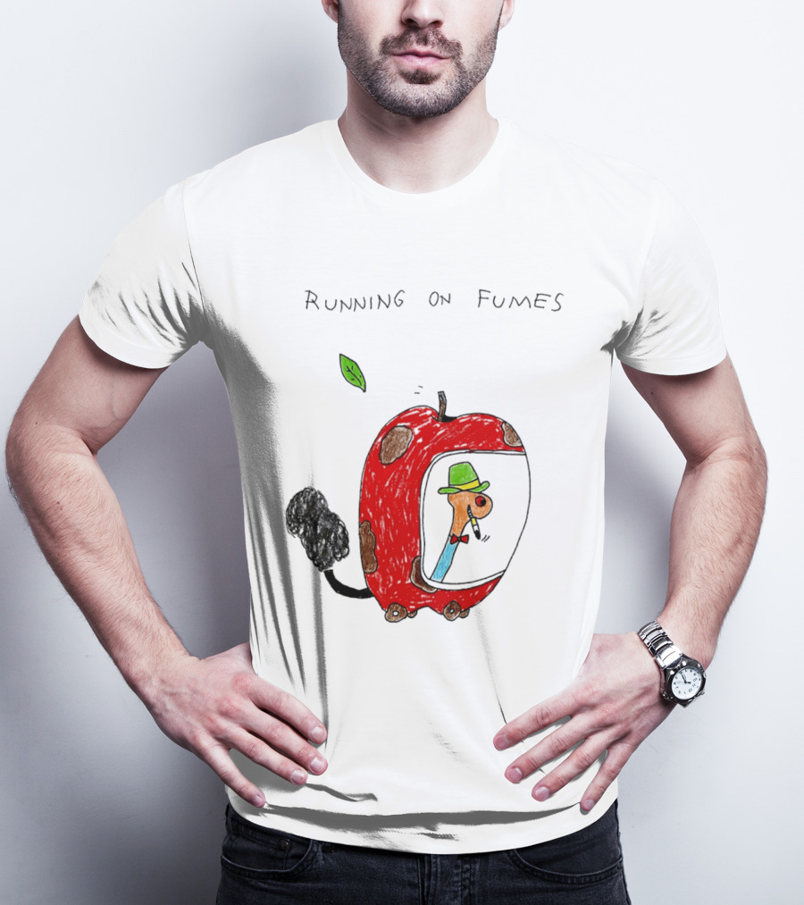 Running On Fumes Lowly Worm Apple Car T-Shirt
