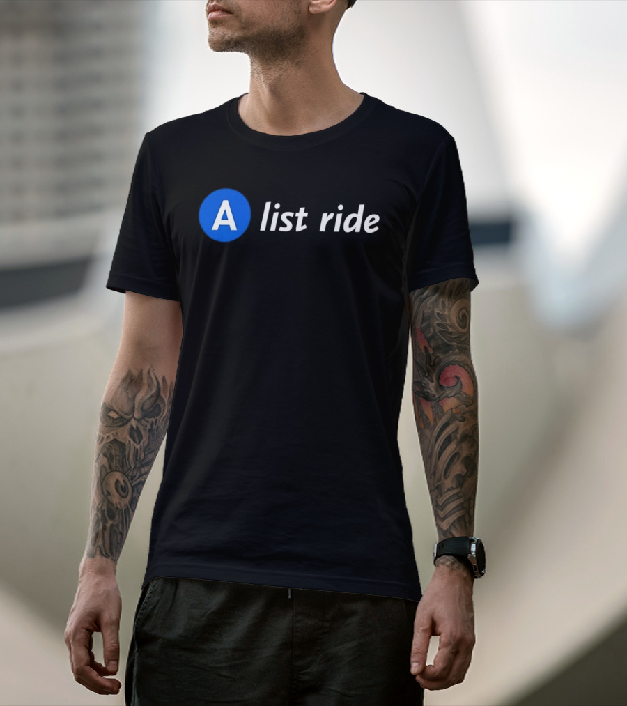 A List Ride Blue Circle Letter A T-Shirt