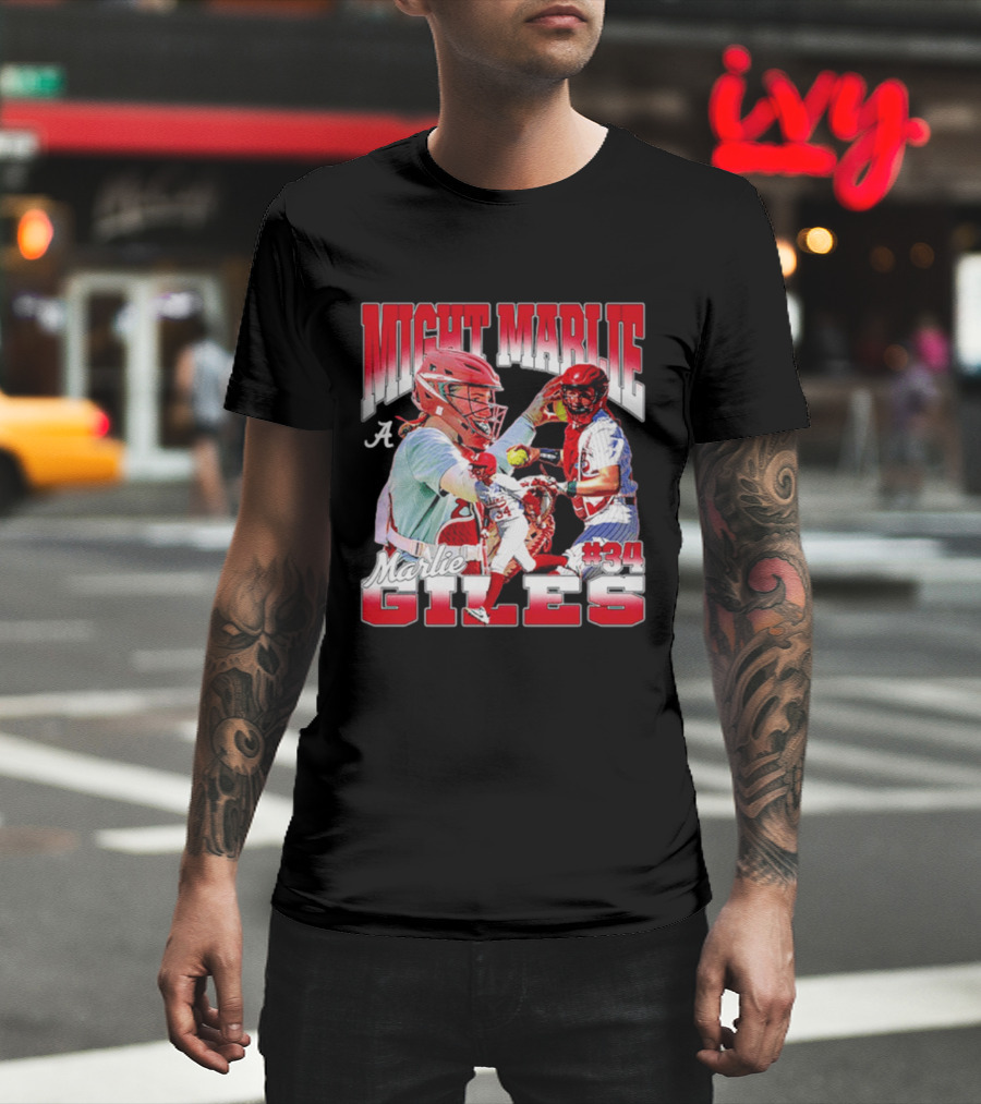 Might Marlie Giles #34 Alabama Softball Player Collage T-Shirt