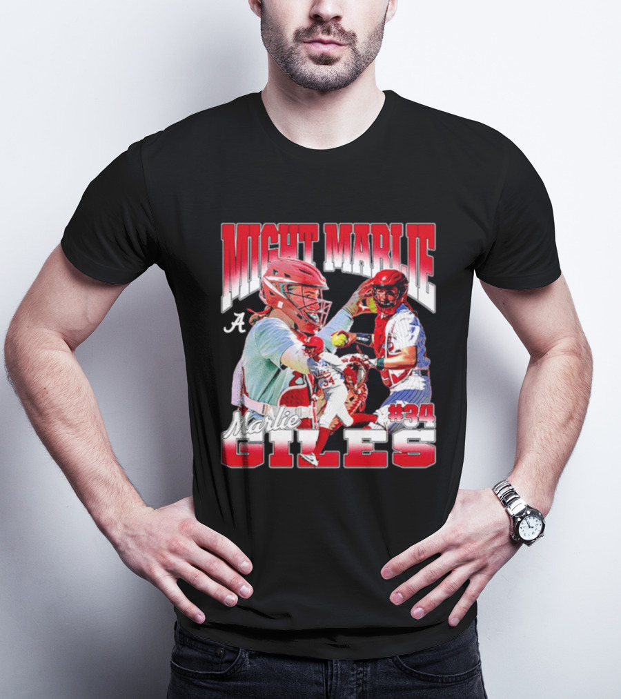 Might Marlie Giles #34 Alabama Softball Player Collage T-Shirt