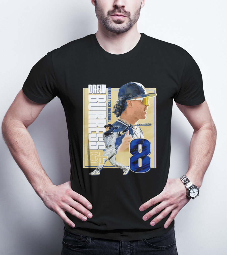 Drew Burress Georgia Tech Baseball Athlete Number 8 T-Shirt