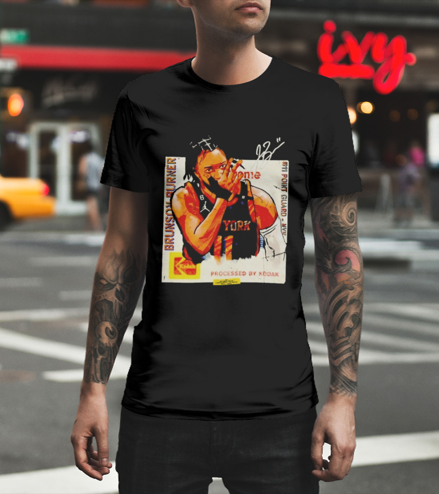 New York Knicks Jalen Brunson Burner #11 Point Guard Processed By Kodak T-Shirt