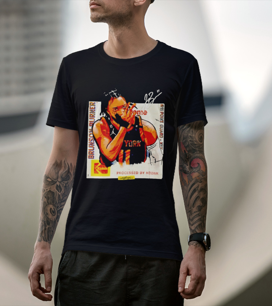 New York Knicks Jalen Brunson Burner #11 Point Guard Processed By Kodak T-Shirt