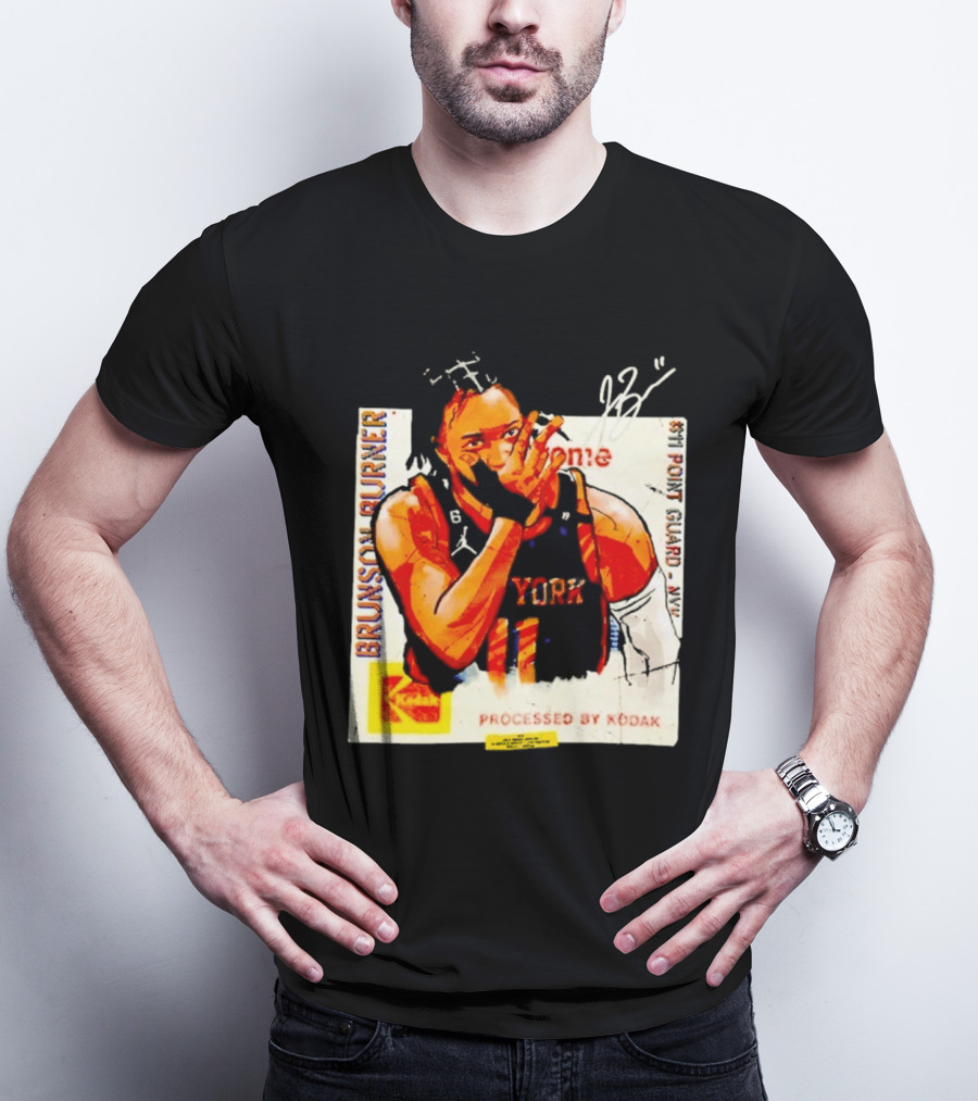 New York Knicks Jalen Brunson Burner #11 Point Guard Processed By Kodak T-Shirt