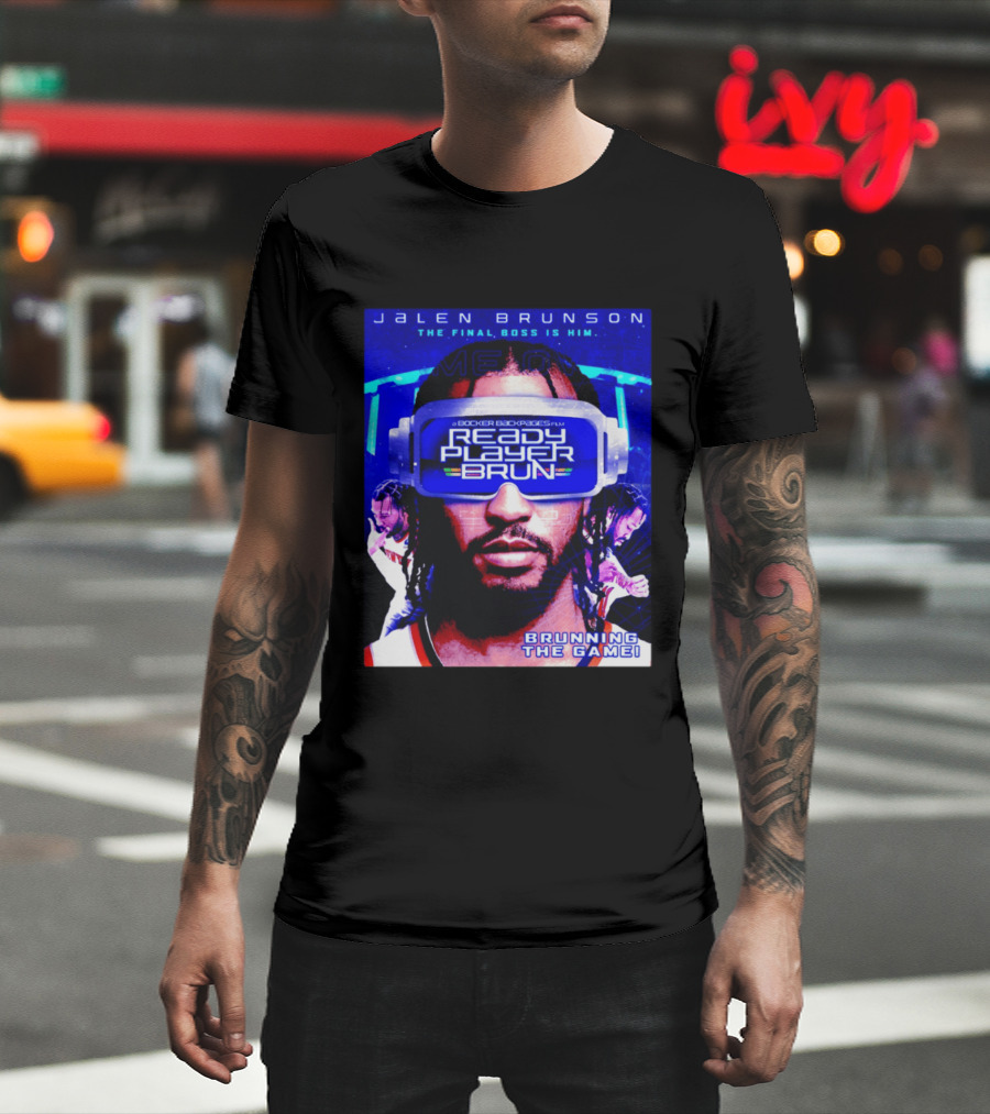 Jalen Brunson NY Knicks Ready Player Brun The Final Boss Brunning The Game T-Shirt