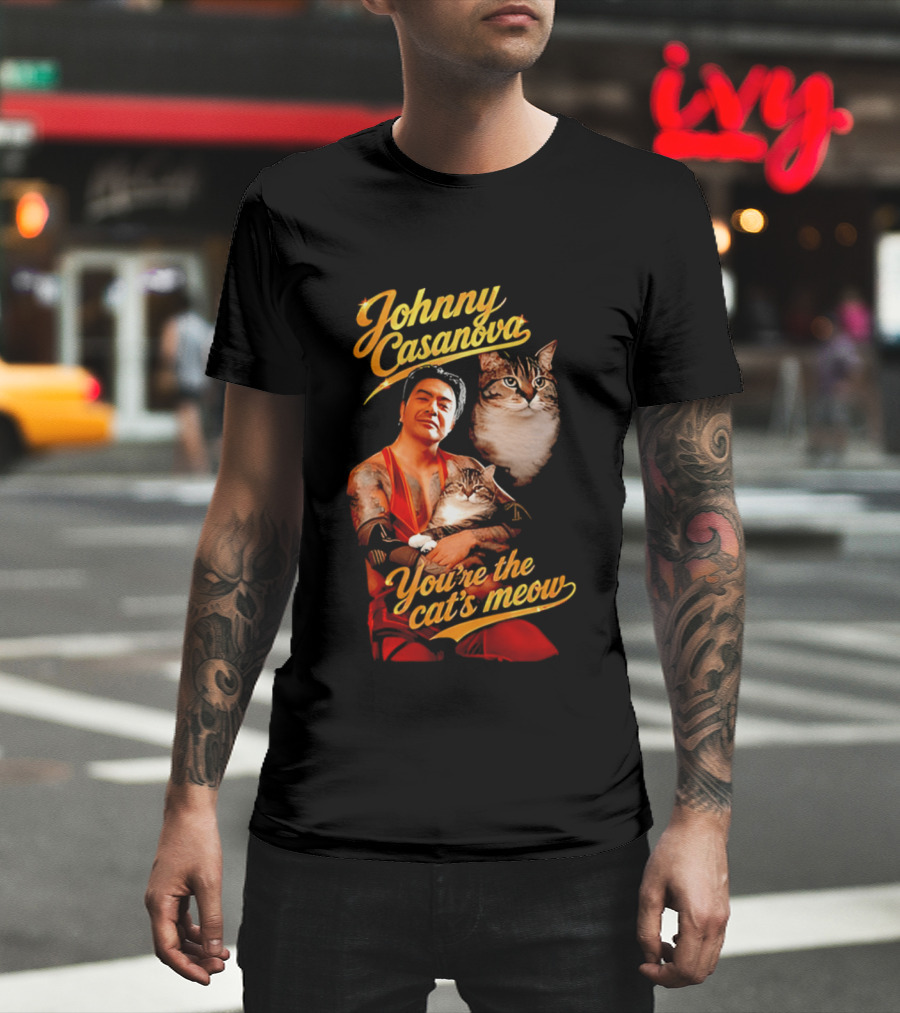 Johnny Casanova Cat's Meow JK Pop Cats T-Shirt
