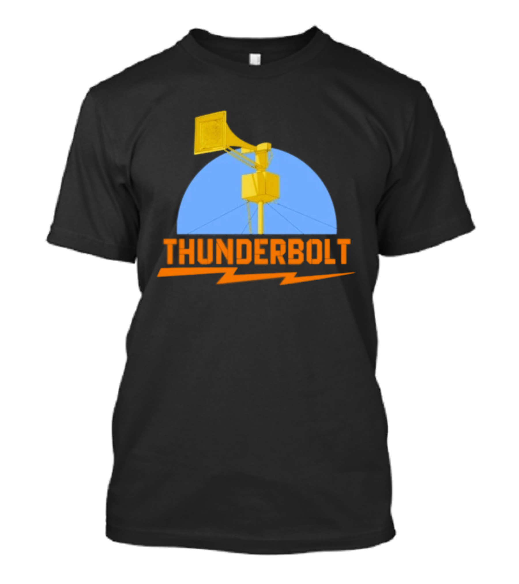Thunderbolt Civil Defense Siren Lightning Bolt Black T-Shirt