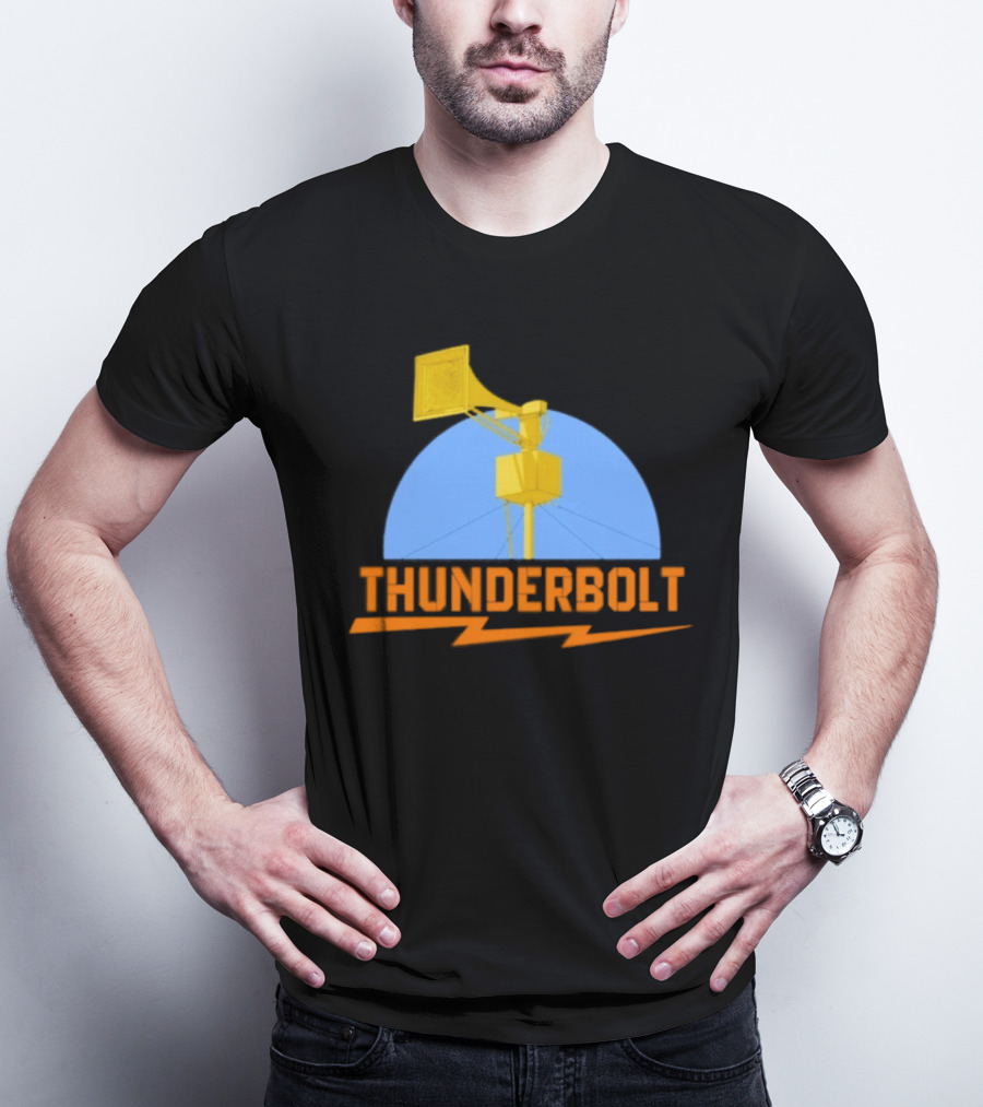Thunderbolt Civil Defense Siren Lightning Bolt Black T-Shirt