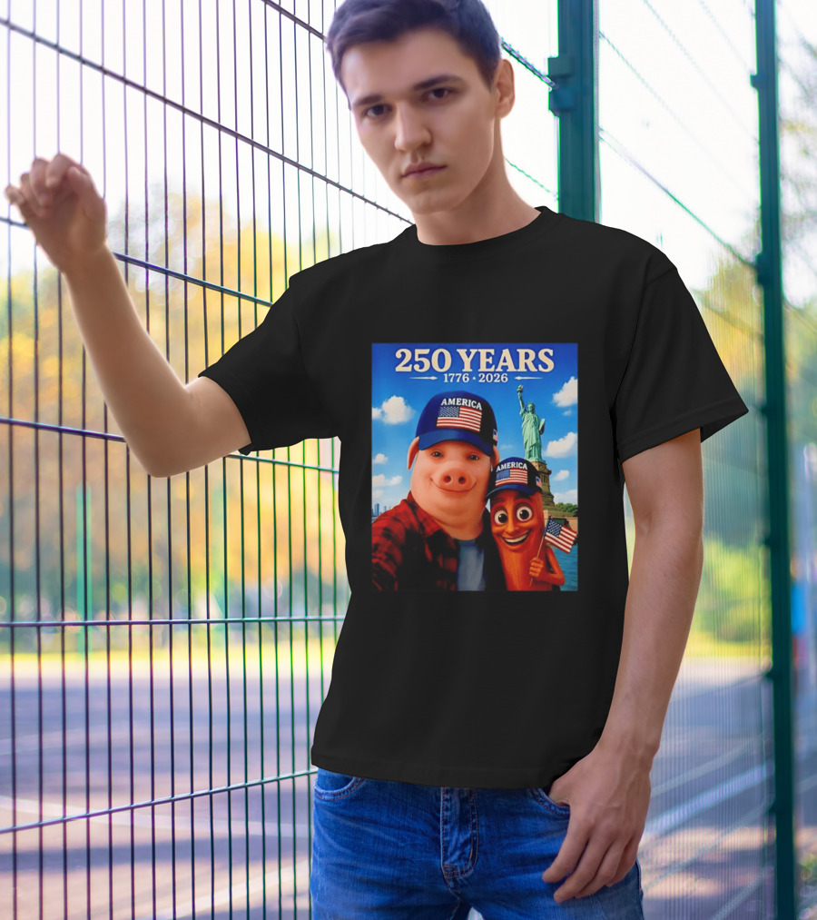 250 Years 1776 2026 America Tung Tung Tung Sahur Statue Of Liberty T-Shirt