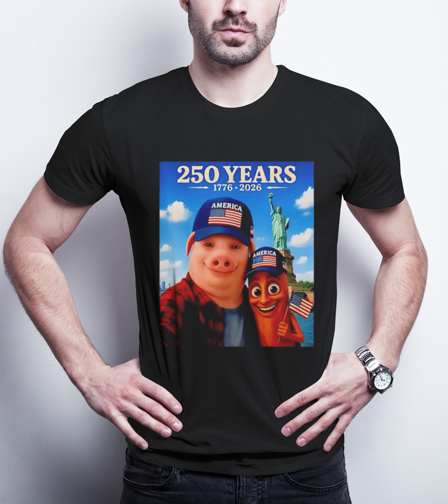 250 Years 1776 2026 America Tung Tung Tung Sahur Statue Of Liberty T-Shirt